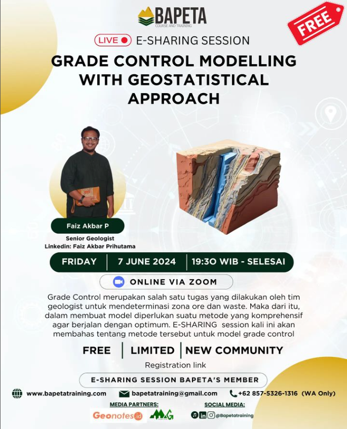 Grade Control Modelling with Geostatistical Approach - BAPETA Course ...